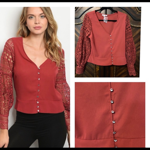 Lulumari | Tops | Lulumari Burgundy And Diamond Top Size L Nwt | Poshmark
